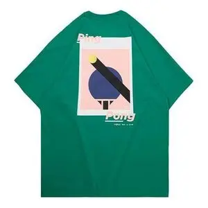 LI-NING Paris Fashion Week Back Printing Sports Short Sleeve - Green