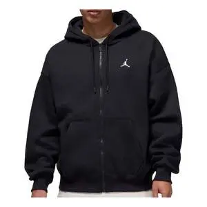 JORDAN Brooklyn Fleece Oversized Full-zip Hoodie 'black Sail