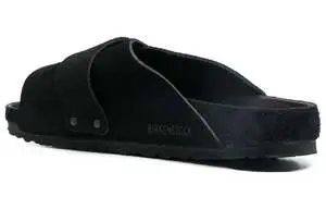 BIRKENSTOCK Kyoto Suede Leather Sandals - Black