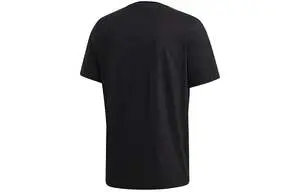Adidas Originals Logo Ss Tee Solid Color Sports Round Neck Short Sleeve - Black