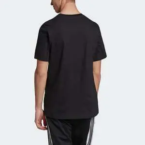 Adidas Originals Logo Ss Tee Solid Color Sports Round Neck Short Sleeve - Black