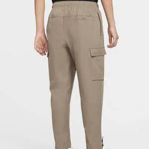 Nike Logo Small Label Embroidered Woven Cargo Long Pants Olive Gray