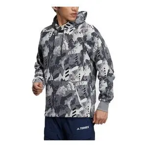Adidas Graphic Print Hoodie - Grey