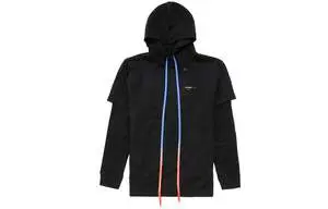 Off-White Arrow Print Drawstring Hoodie - Black