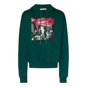 Off-White Fw20 Caravaggio Loose Hooded Pullover - Green
