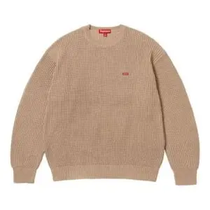 Supreme Small Box Ribbed Sweater - Beige