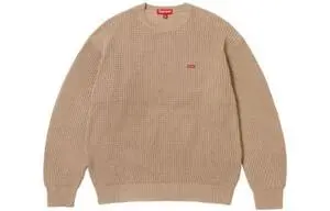 Supreme Small Box Ribbed Sweater - Beige