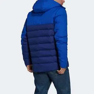 Adidas Colorblock Down Jacket With Hood And Zipper