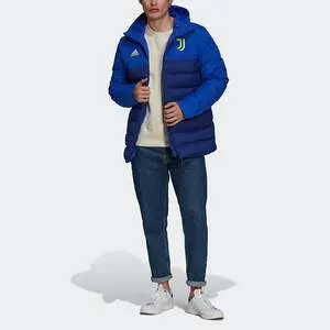 Adidas Colorblock Down Jacket With Hood And Zipper