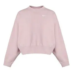 Nike Solid Color Fleece Round Neck Pullover Champagne Color Hoodie - Default Color