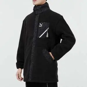 PUMA Paisley Imitation Lamb Wool Stand-up Collar Jacket