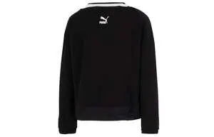 PUMA Logo V-neck Sweatshirt - Black/white