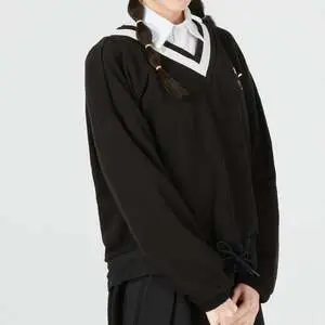 PUMA Logo V-neck Sweatshirt - Black/white