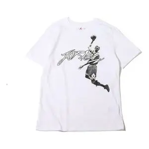 JORDAN Casual Breathable Sports Round Neck Pullover Short Sleeve White T-shirt - Default Color