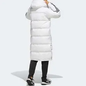 Adidas 3-stripes Long Hooded Down Parka - White