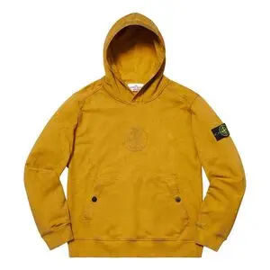 Supreme Ss19 X Stone Island Hooded Sweatshirt - Yellow