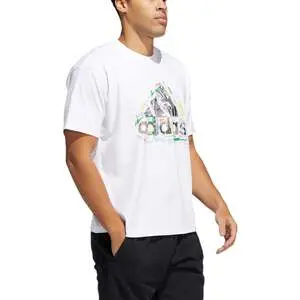 Adidas Alphabet Logo Printing Short Sleeve White T-shirt