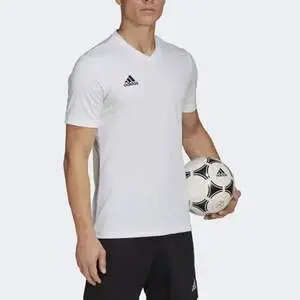 Adidas Solid Color Minimalistic Logo Embroidered Casual Sports Short Sleeve White T-shirt - Default Color