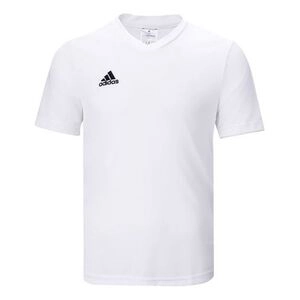 Adidas Solid Color Minimalistic Logo Embroidered Casual Sports Short Sleeve White T-shirt - Default Color