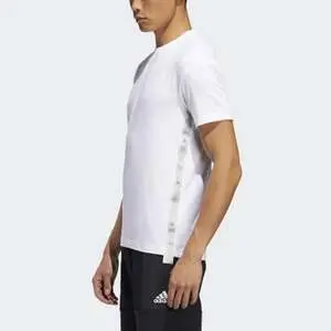 Adidas M Gfx T Prime Solid Color Side Sports Stylish Round Neck Short Sleeve White
