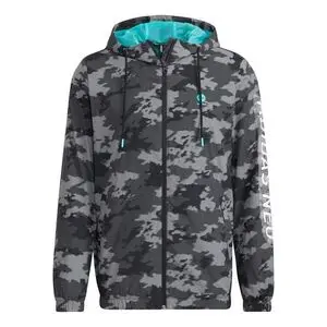 Adidas Neo Camouflage Alphabet Stripe Hooded Jacket - Multi-color