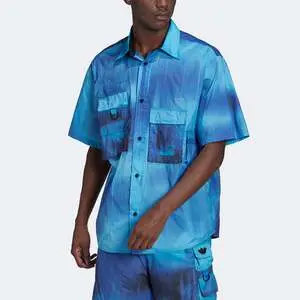 Adidas Gradient Pocket Sports Short Sleeve Shirt Blue