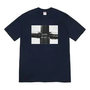 Supreme Fw19 Week 17 Bridge Tee Graffiti Printing Short Sleeve Navy - Blue