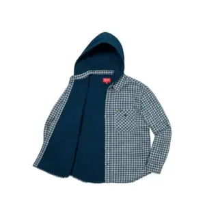 Supreme Houndstooth Flannel Hooded Shirt