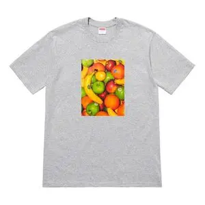 Supreme Supreme Ss19 Fruit Tee Heather Grey Printing Short Sleeve Unisex Gray Grey