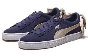 PUMA Suede Bow Varsity Peacoat Low Top Sneakers - Blue