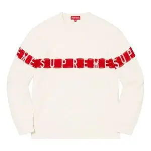 Supreme Inside Out Logo Sweater White Red - White/red