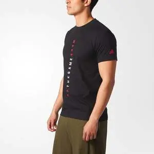 Adidas Adi Slgn Tee Alphabet Printing Casual Round Neck Short Sleeve Black