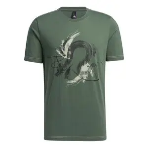 Adidas Wuji Tee Graphic Print Shirt Green - Yellow