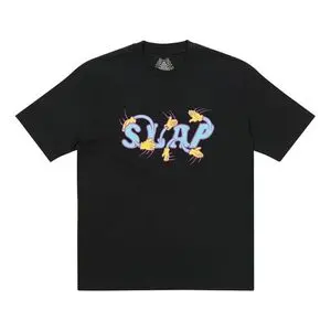 PALACE X Slap Magazine Crossover Hands Funny Alphabet Pattern Printing Short Sleeve - Black