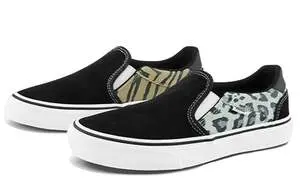 VANS Slip-on Leopard Print Casual Shoes - Black/leopard