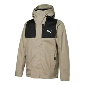 PUMA Colorblock Logo Sports Hooded Jacket - Gray
