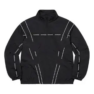 Supreme Cross Paneled Track Jacket - Black/white