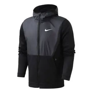 Nike Splicing Hooded Sports Jacket - Black