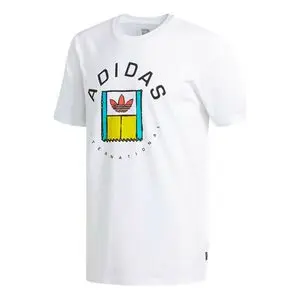 Adidas Originals Funny Logo Printing Sports Short Sleeve - White
