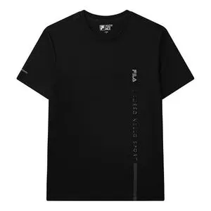 FILA Letter Logo Loose Crewneck Short Sleeve - Black