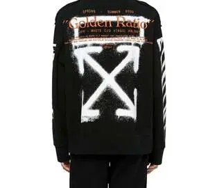 Off-White Golden Ratio" Graffiti Long Sleeve Sweater