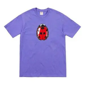 Supreme Ss18 Ladybug Tee Light Purple Printing Short Sleeve