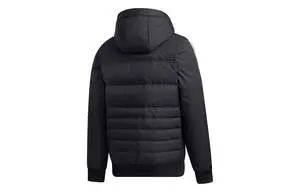 Adidas Puff Hooded Down Jacket With Signature Stripes