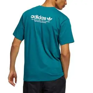 Adidas Originals Solid Color Logo Sports Short Sleeve Couple Style Green - Multi-color