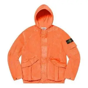 Supreme X Stone Island Corduroy Jacket - Orange/black
