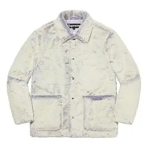 Supreme 2-tone Faux Fur Shop Coat - White/purple