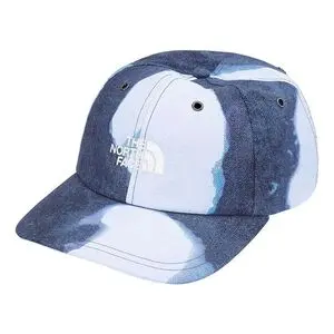 Supreme Bleached Denim Printed 6-panel Cap - Blue/white