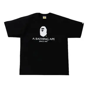 A BATHING APE A Bathing Ape Basic Alphabet Logo T-shirt 'black White' Black