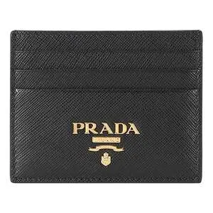 Prada Fw25 Saffiano Leather Card Holder - Black