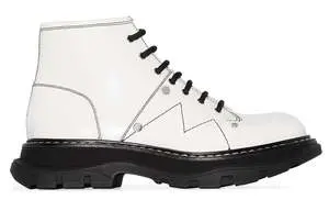 Alexander McQueen Tread Lace Up Leather Boots
